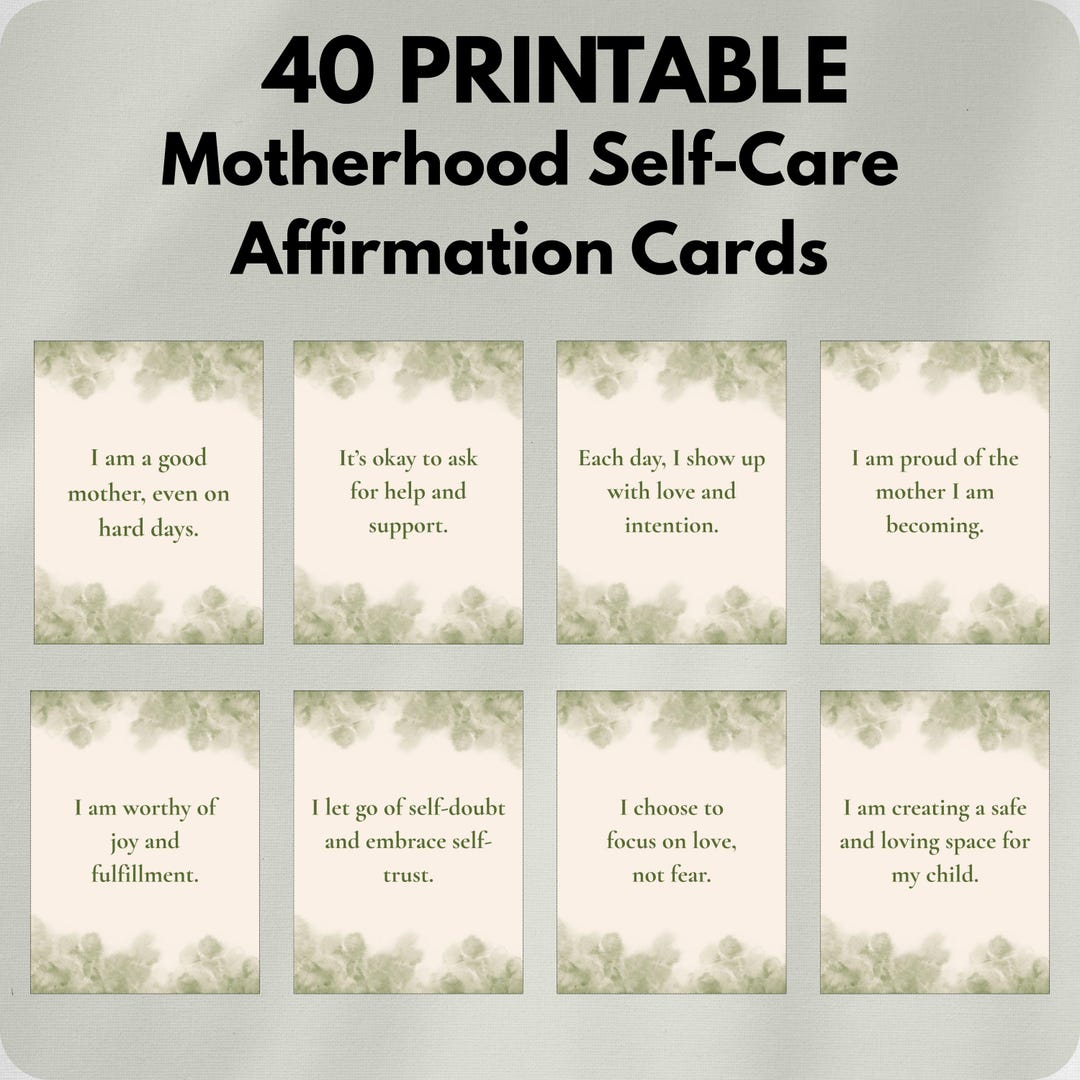 Motherhood Affirmation Cards | 40 Printable Self-care Quotes (PDF) - Etsy