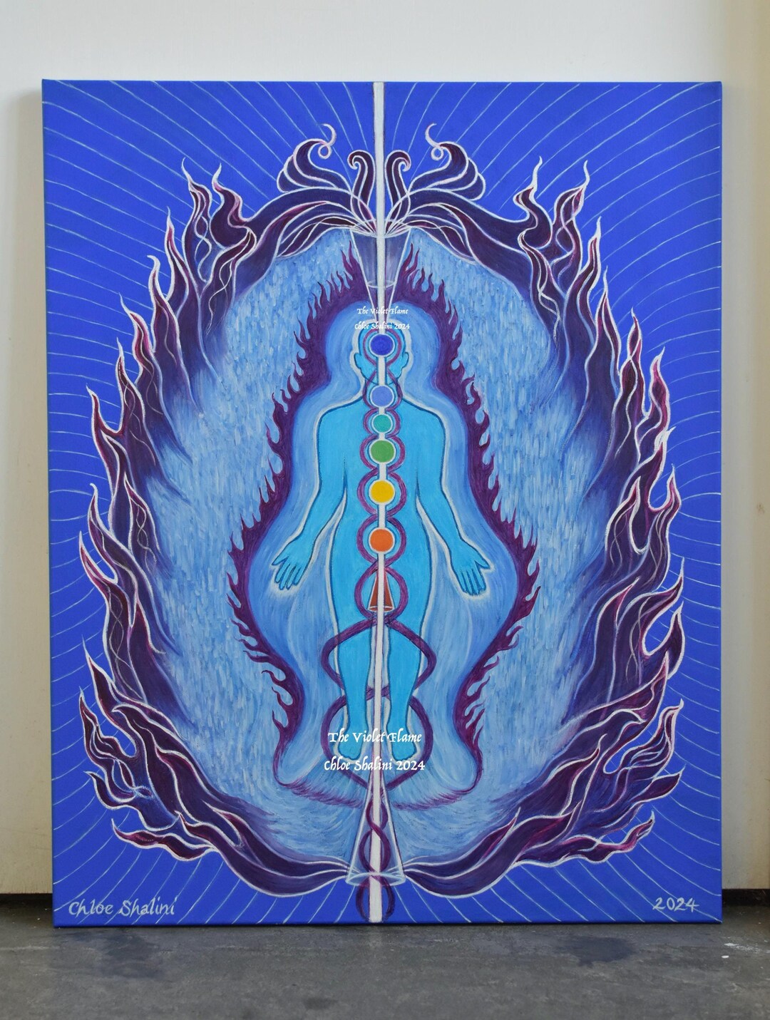 The Violet Flame of Transmutation ART PRINT of Original Oil Painting A4 ...