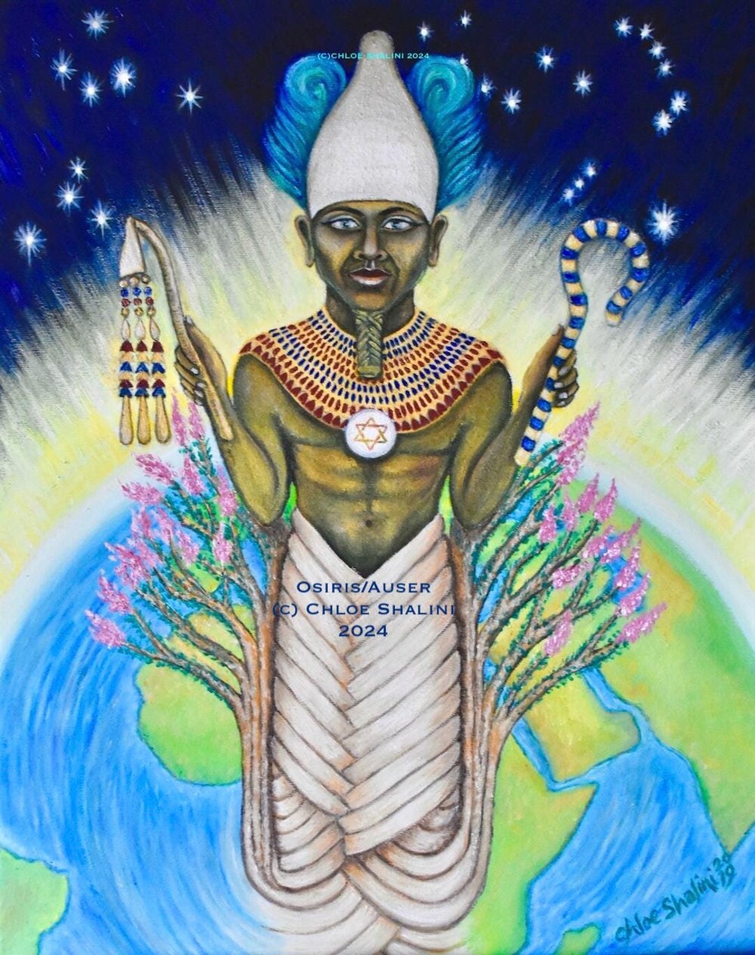 Osiris Auser Egyptian God ART PRINT of Original Oil Painting, 2 Sizes ...