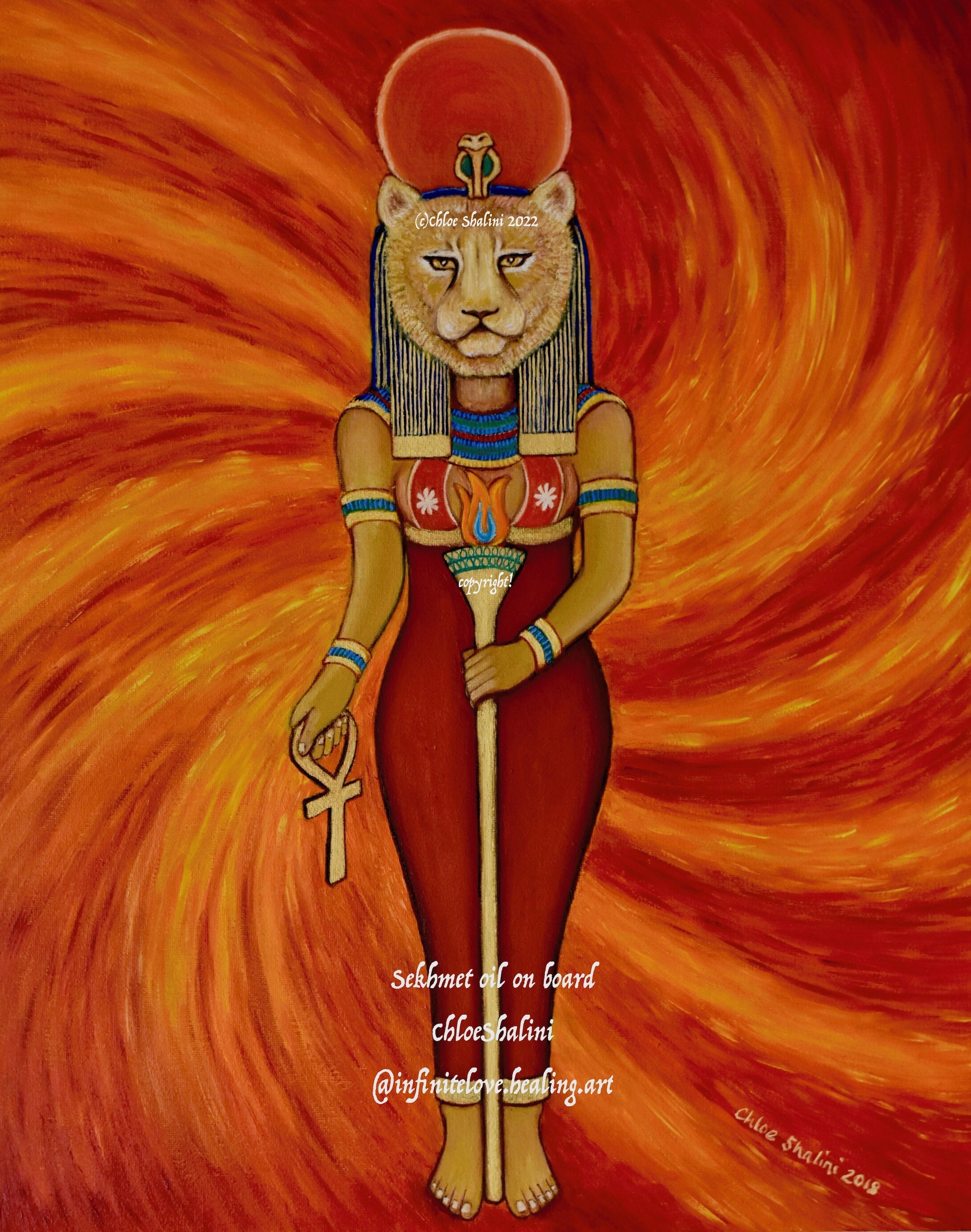 Sekhmet ART PRINT A5/A4/A3 Egyptian Lioness Goddess, Sekhem Healing Art ...
