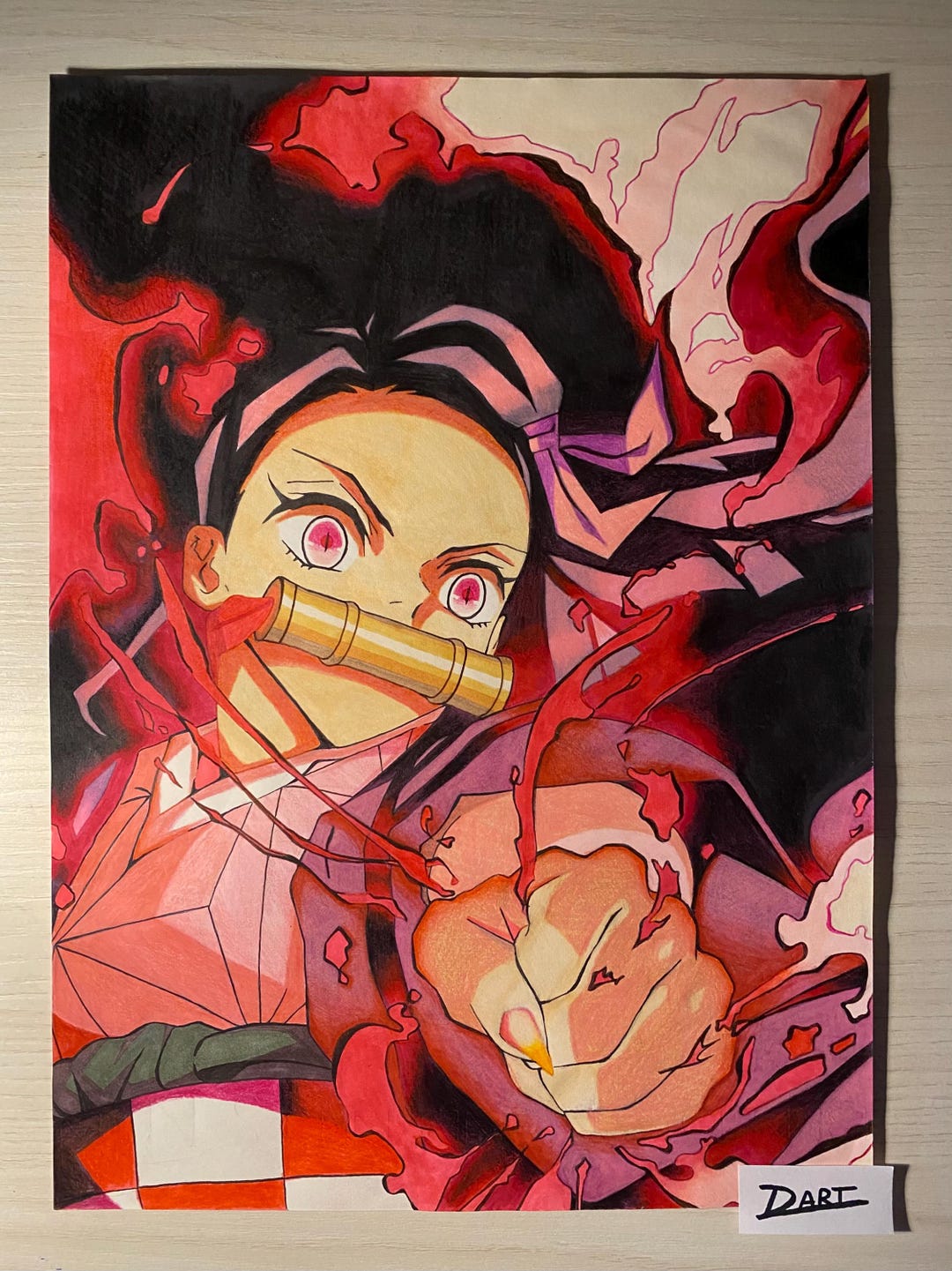 Kamado Nezuko Demon Slayer Drawing - Etsy