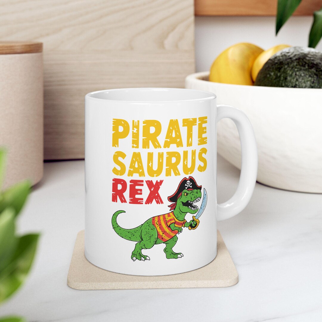 Pirate Saurus T-rex Dinosaur Funny Halloween Costume Boys Coffee Mug - Etsy