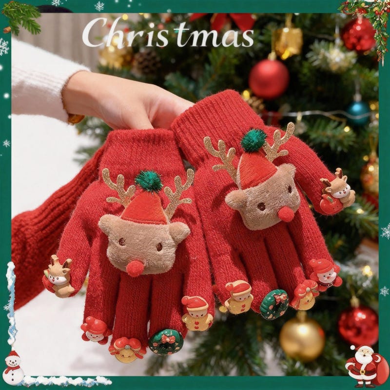 Christmas Santa Gloves - Etsy