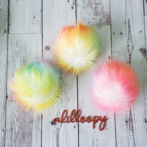 Rainbow Pom Poms - Etsy