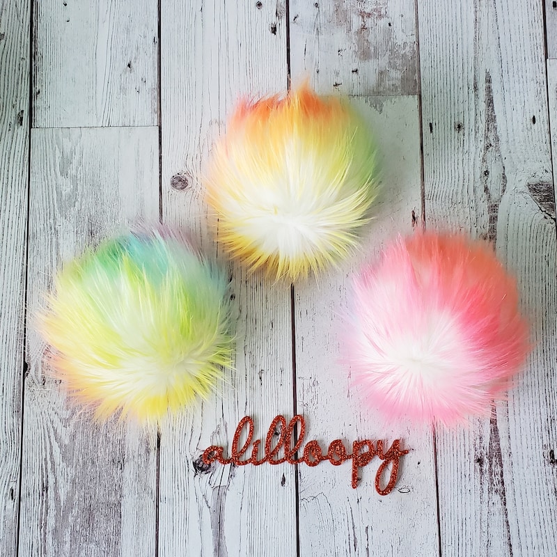 Rainbow Pom Poms - Etsy