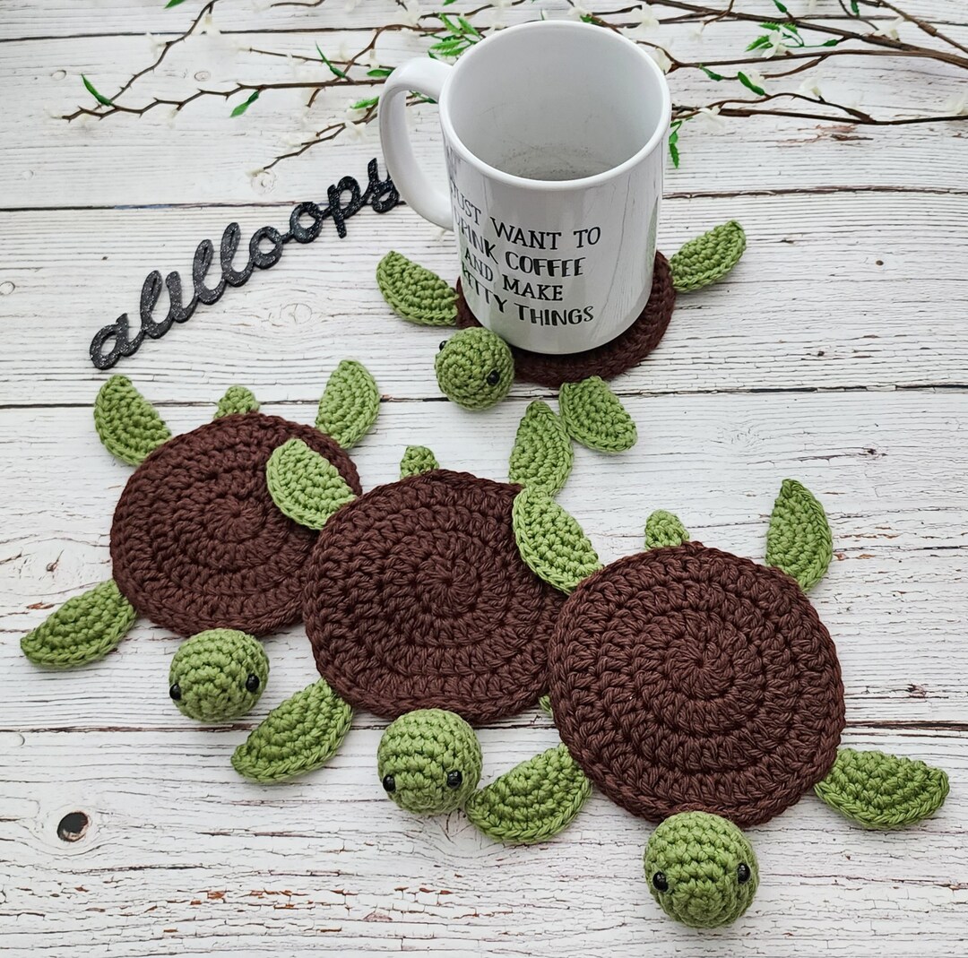 Crochet Pattern: Sea Turtle Coaster | PDF Digital Download - Etsy