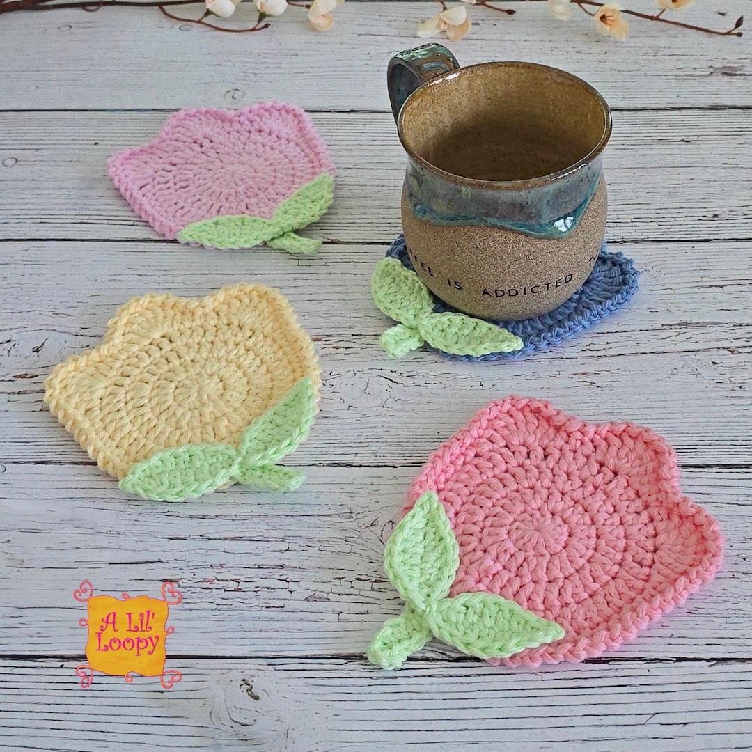 Crochet Pattern: Tulip Coaster | PDF Digital Download - Etsy