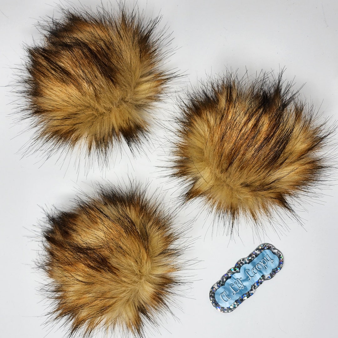 Ginger Faux Fur Pom Pom, Auburn Fur Pom - Etsy