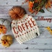 Handmade Knit Coffee Beanie in Cream and Orange Wool-blend - Etsy