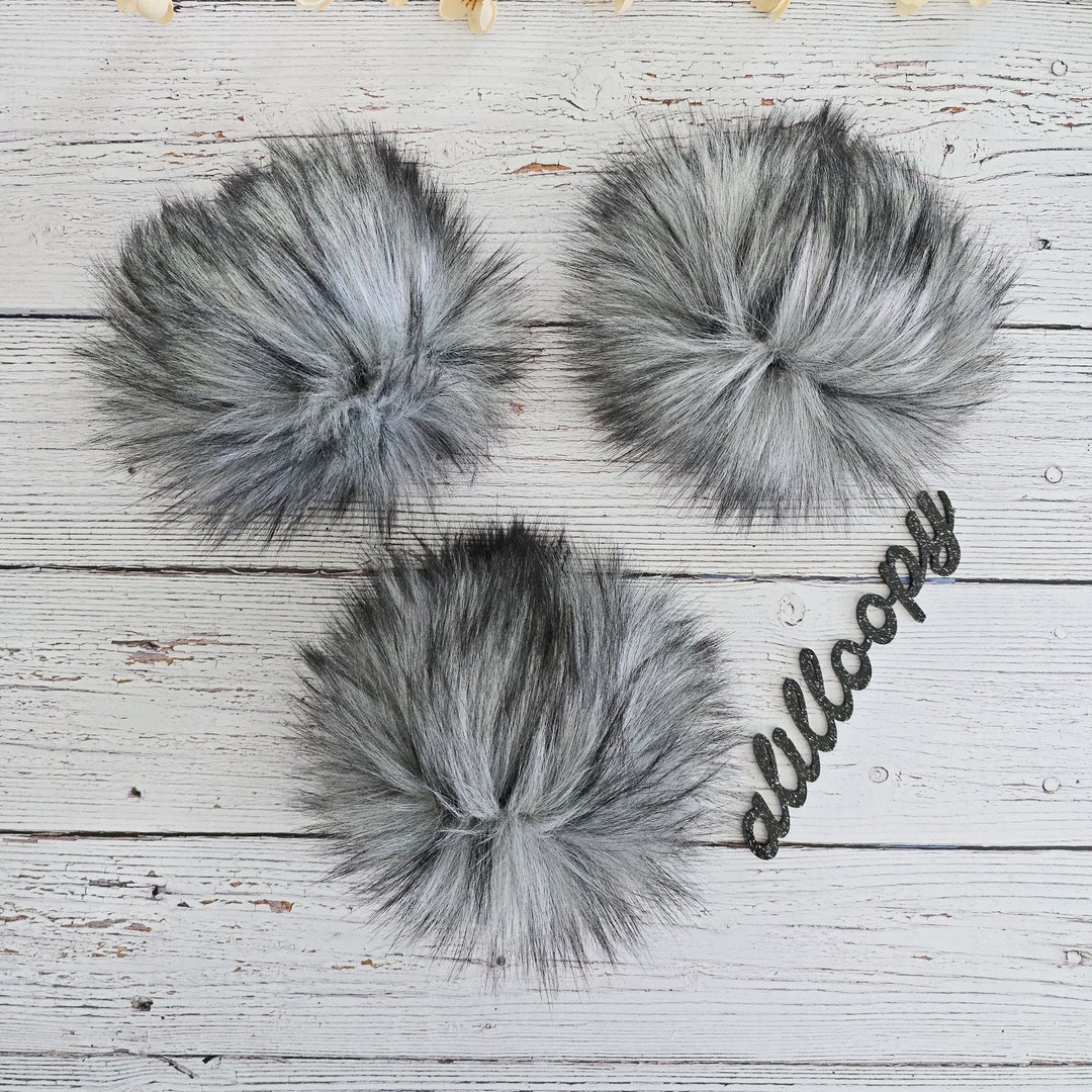 Werewolf Faux Fur Pom Pom: Gray & Black Luxury Fluffy Poof - Etsy