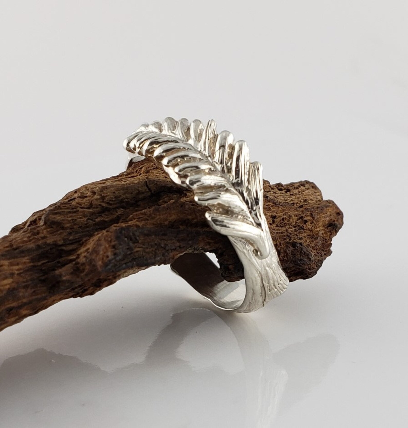 Hand Sculpted Fern Leaf Promise Ring Engagement Ring Custom | Etsy