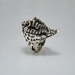 Sea Shell Style Ring - Ocean and Beach Style Fan Coral and Murex Shell ...