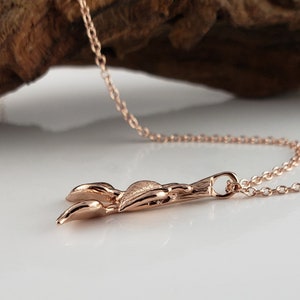 Leaf Pendant in Solid Gold, Hand-sculpted Leaf Necklace With Chain by ...