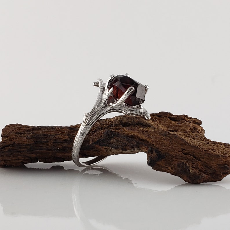 Ant Hill Garnet Gemstone 14k Gold Twig Engagement Ring. - Etsy