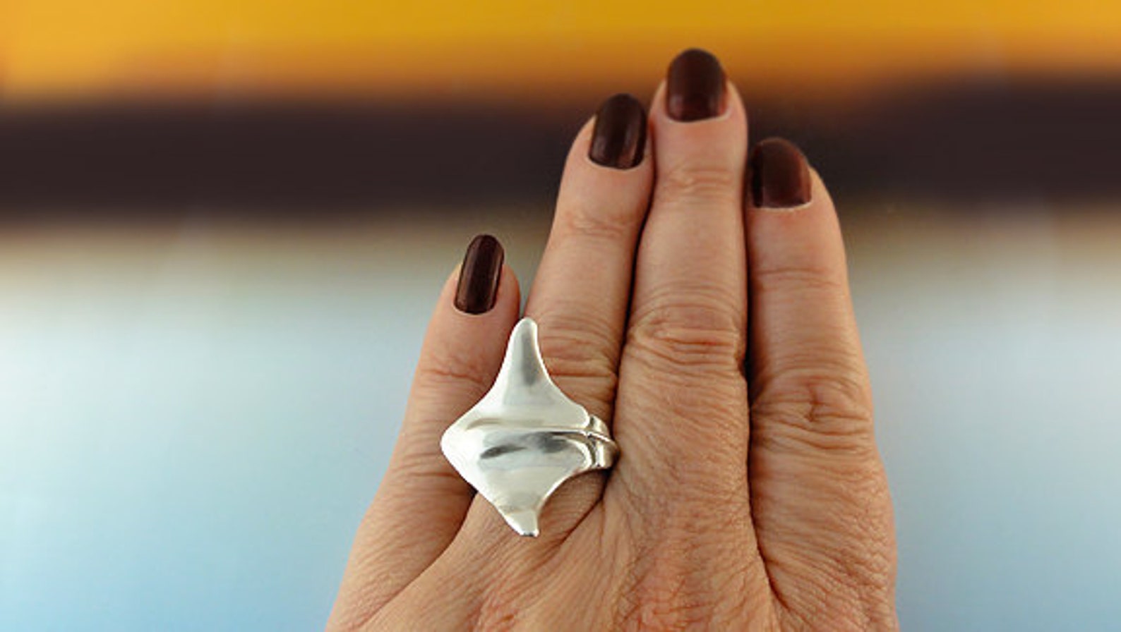 Sterling Silver Stingray Ring Adjustable Ring Sterling - Etsy