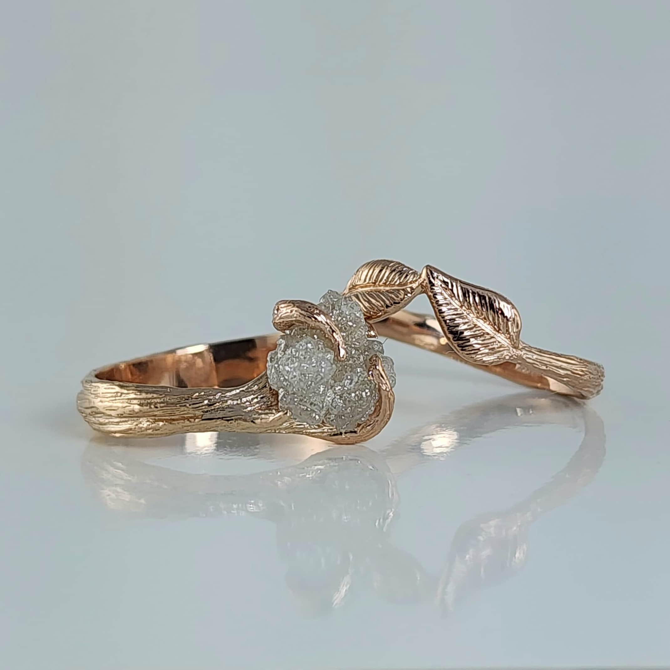 Raw diamond jewelry designers store