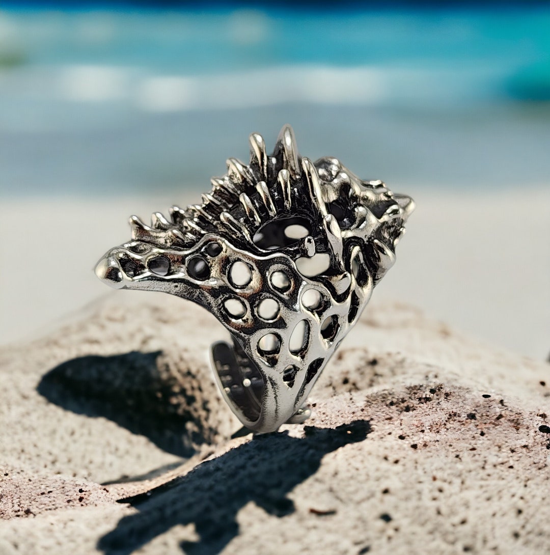 Sea Shell Style Ring - Ocean and Beach Style Fan Coral and Murex Shell ...