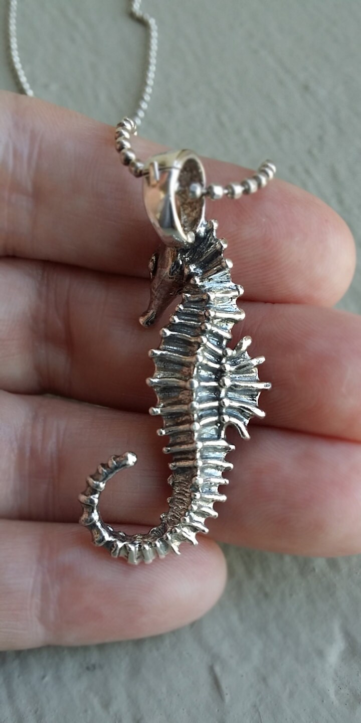 Sterling Silver Seahorse Pendant, Sterling Silver Ocean Inspired ...