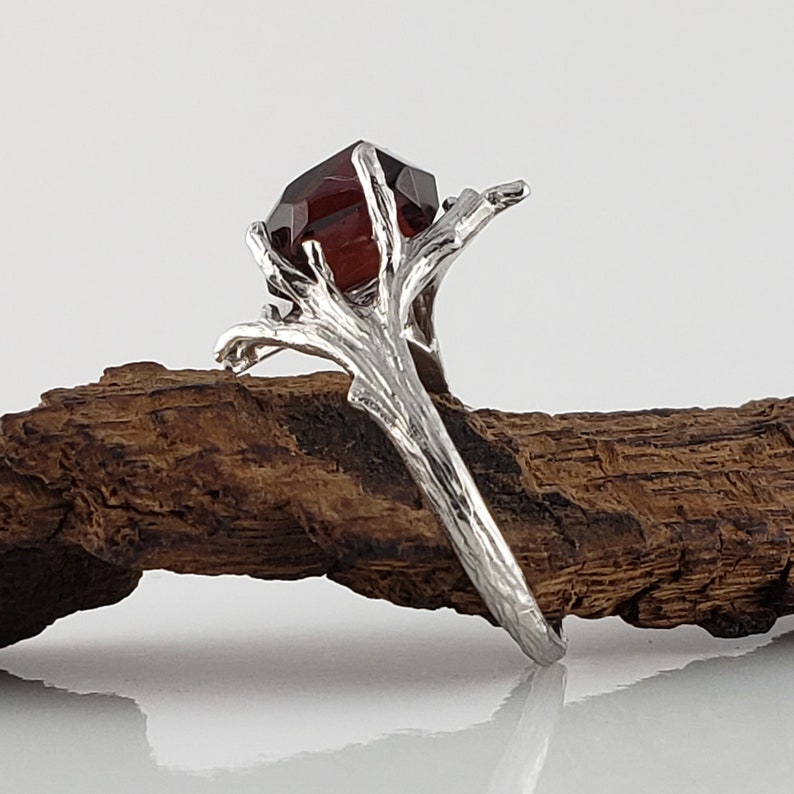 Ant Hill Garnet Gemstone 14k Gold Twig Engagement Ring. - Etsy