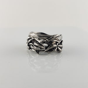 Sterling Silver Leaf, Twig and Branch Wedding Band, Bridal Set, Silver ...