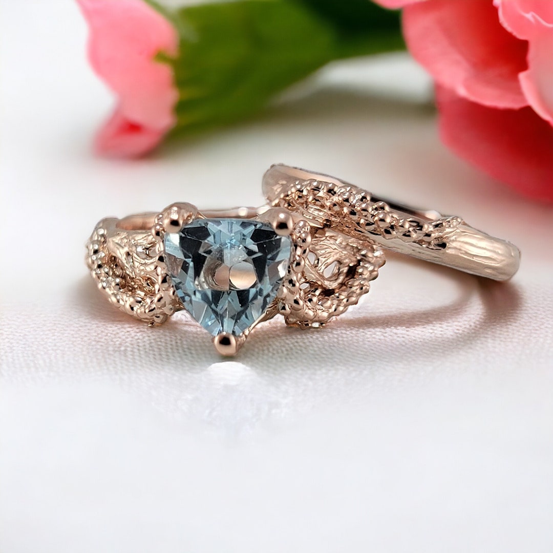 Aquamarine Starfish Ring - Ocean Jewelry - Solid Gold Starfish Coral ...