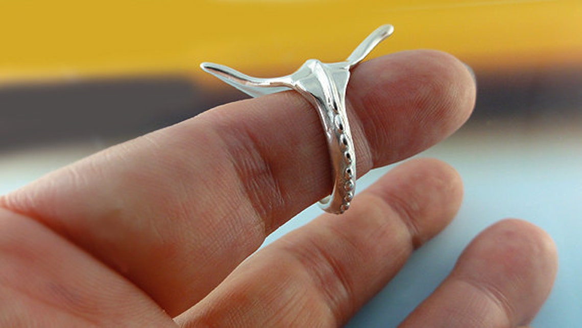 Sterling Silver Stingray Ring Adjustable Ring Sterling - Etsy