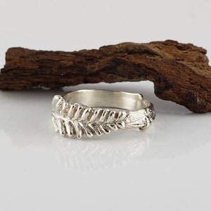 Hand Sculpted Fern Leaf Promise Ring, Engagement Ring, Custom Jewelry ...