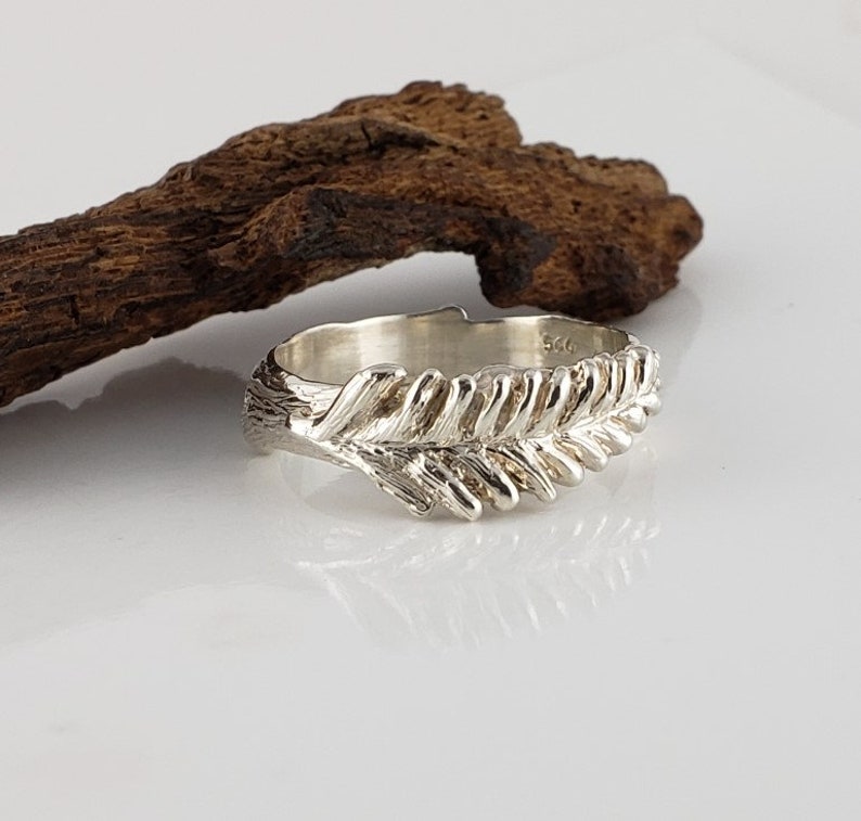 Hand Sculpted Fern Leaf Promise Ring Engagement Ring Custom | Etsy