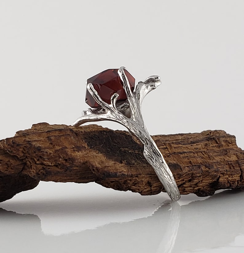 Ant Hill Garnet Gemstone 14k Gold Twig Engagement Ring. - Etsy