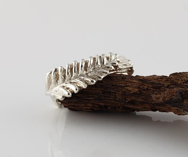Hand Sculpted Fern Leaf Promise Ring Engagement Ring Custom | Etsy