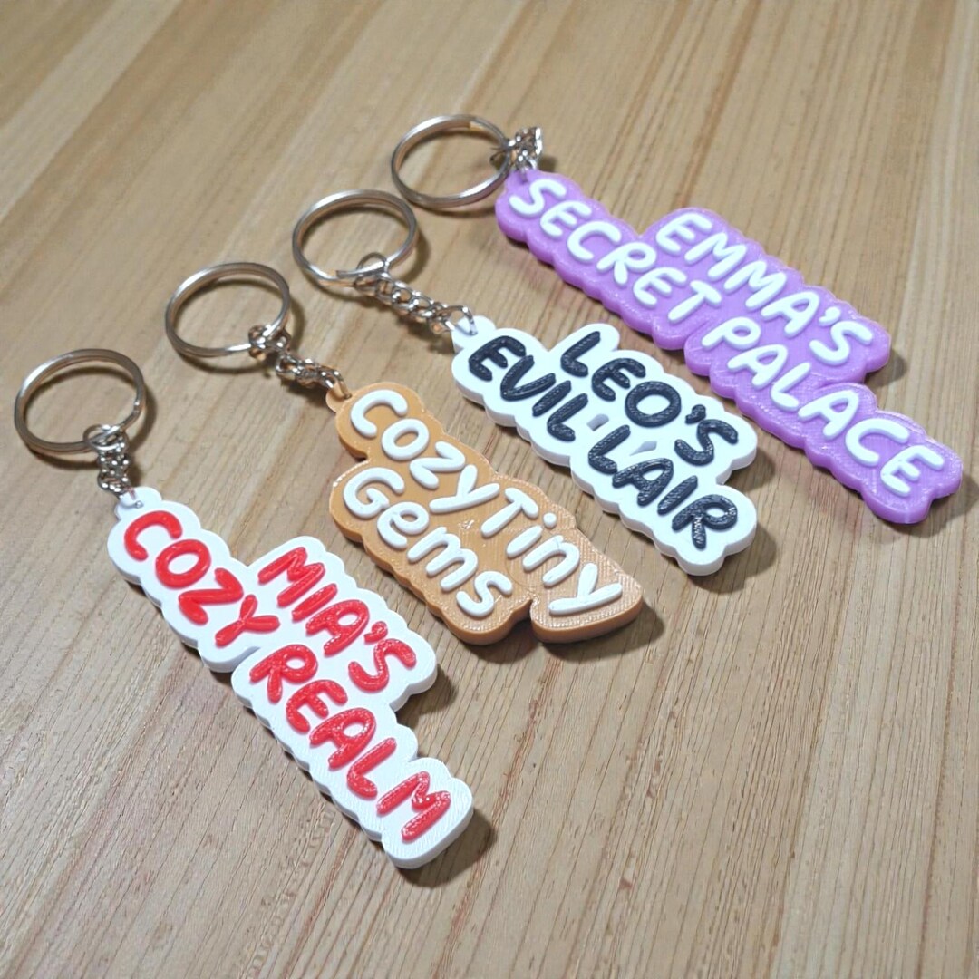 Custom Phrase Keychain – Personalized 3D Printed Key Ring Gift - Etsy