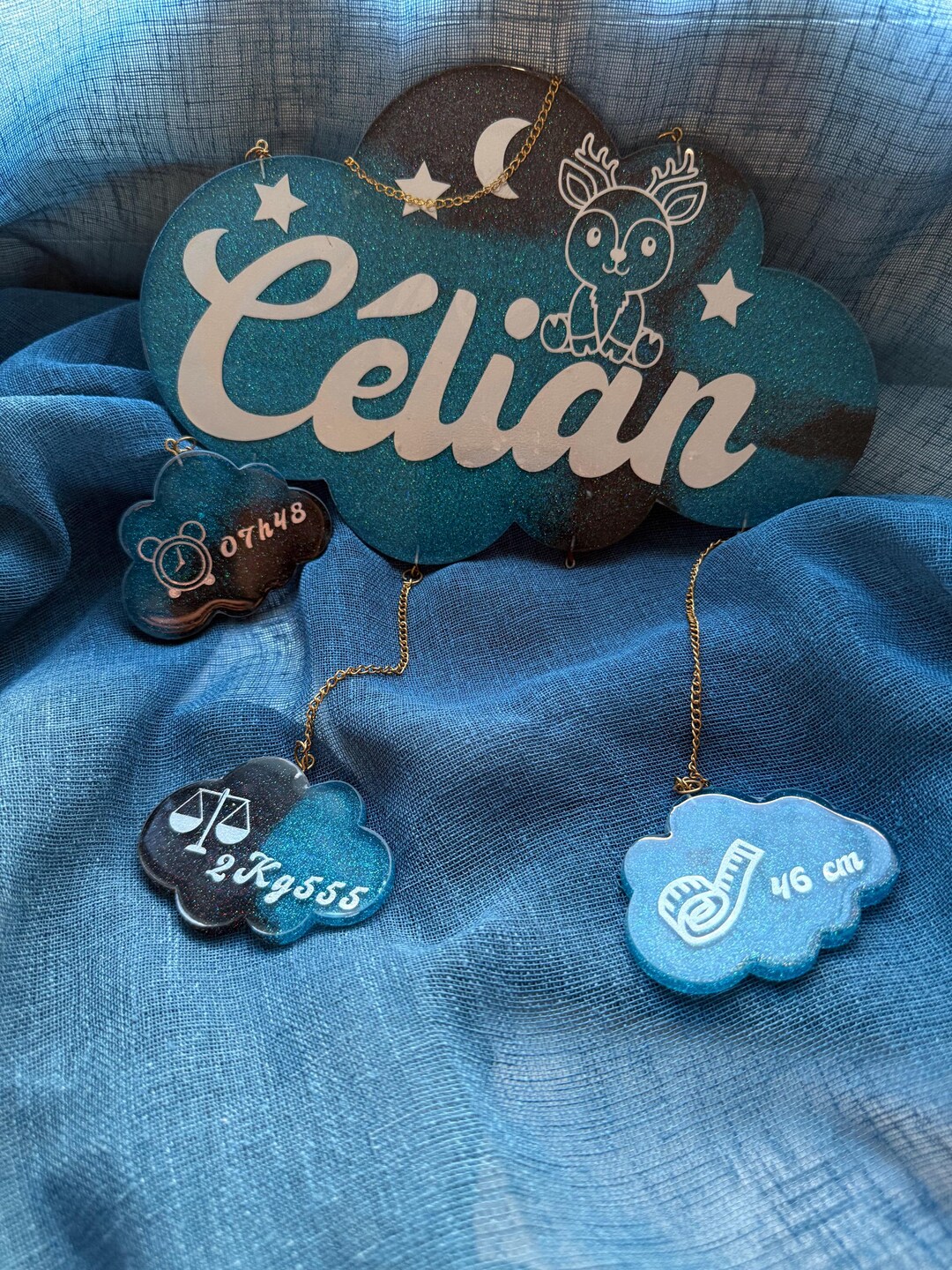 Personalized Epoxy Resin Name Plate – Baby Room Decoration / Birth Gift ...