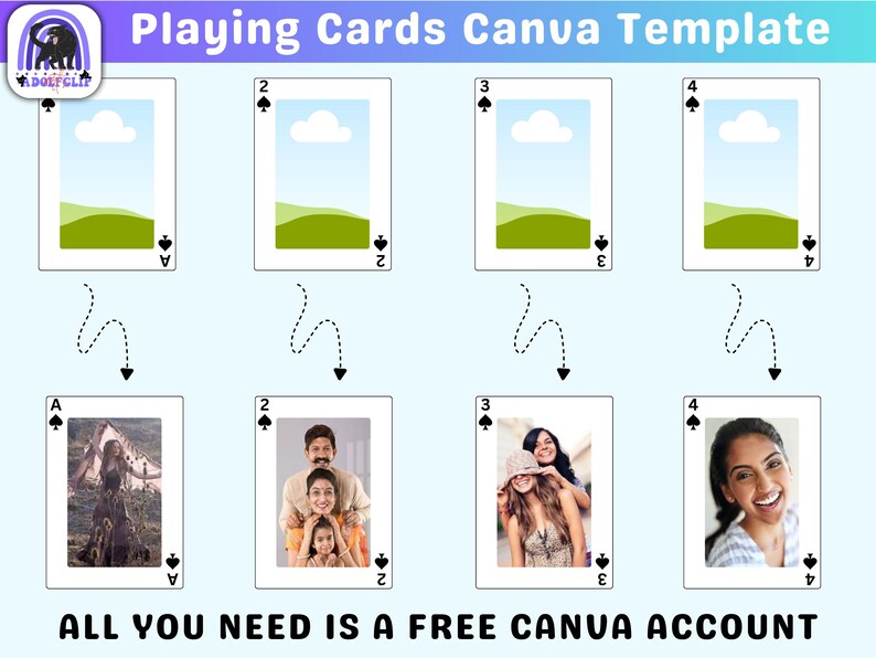 Playing Cards Canva Template, Canva Editable Frames for Printable Poker ...