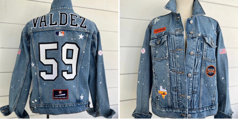 Custom Jean Jacket Custom Denim Jacket Houston Astros - Etsy