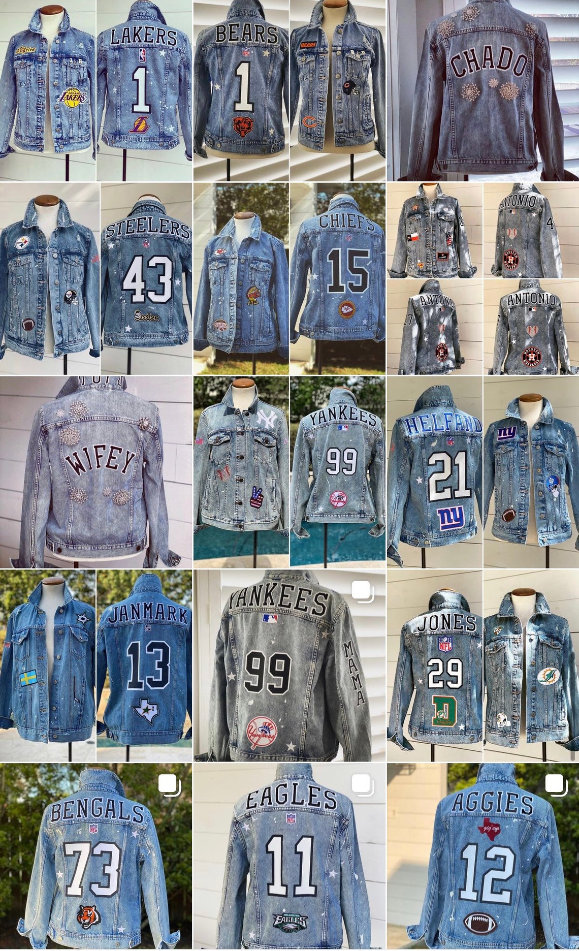 Custom Sports Denim Jean Jacket Custom Denim Jacket NY | Etsy