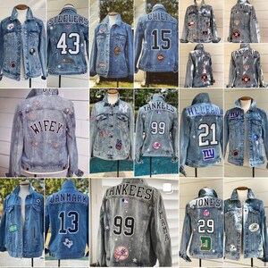 Custom Sports Denim Jean Jacket | Custom Denim Jacket| NY Yankees ...