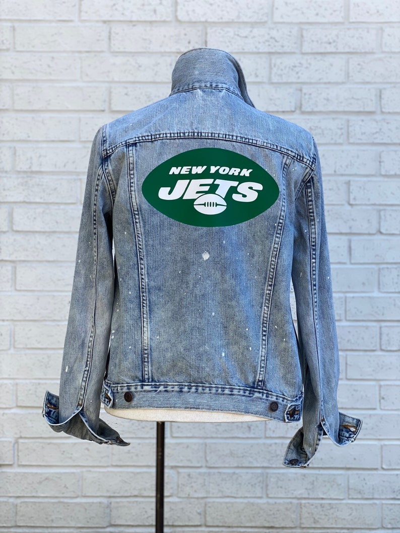 Custom Jean Jacket Custom Vinyl Logo Jacket Large Logo - Etsy
