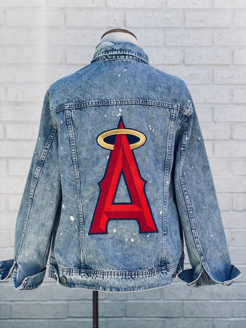 Custom Jean Jacket Custom Vinyl Logo Jacket Large Logo - Etsy