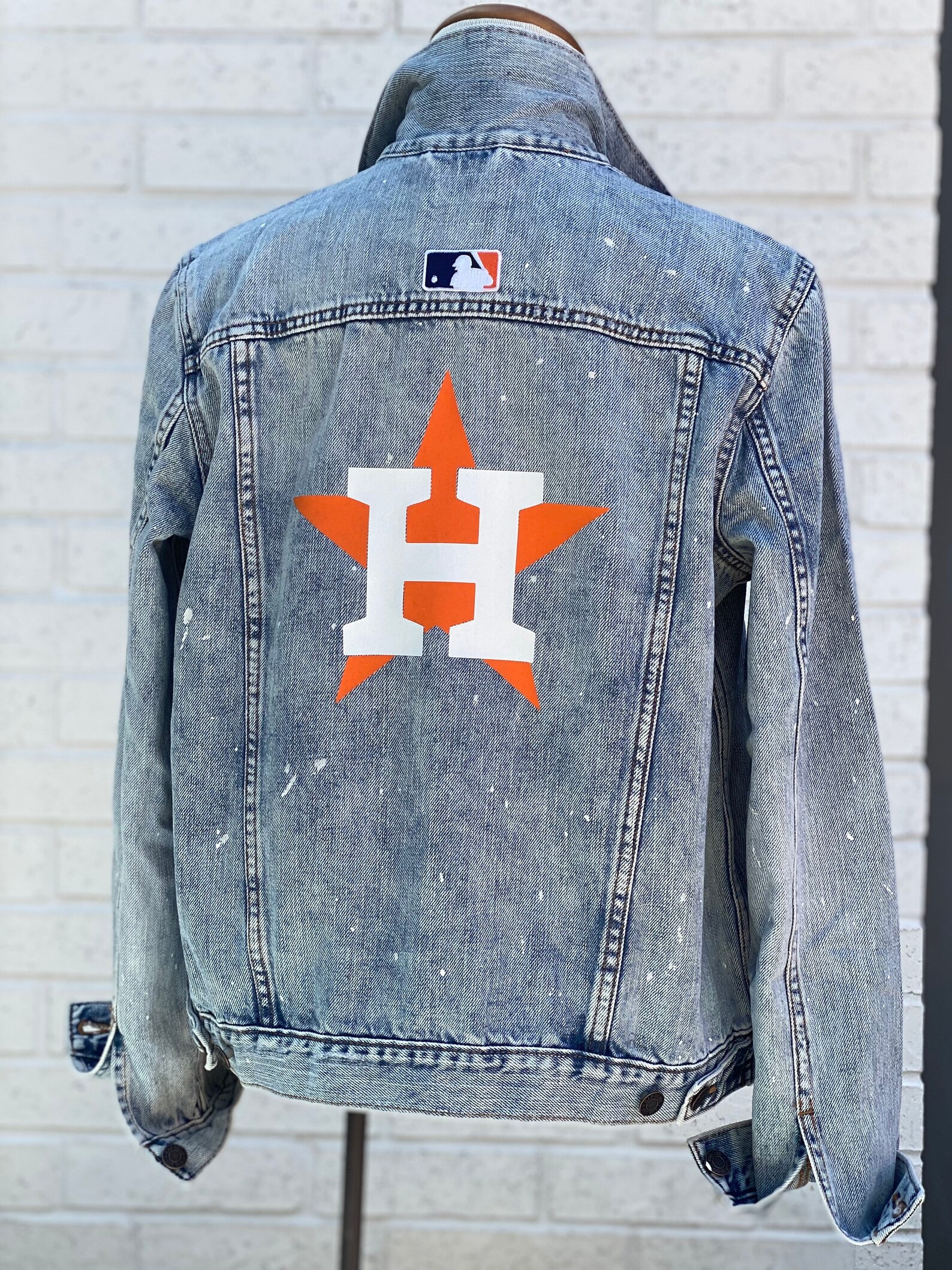 Custom Jean Jacket Custom Vinyl Logo Jacket Large Logo - Etsy