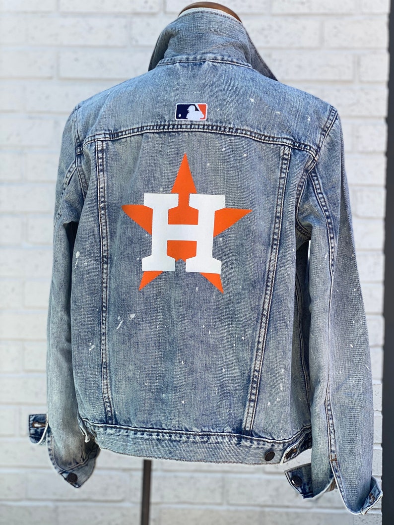 Custom Jean Jacket Custom Vinyl Logo Jacket Large Logo - Etsy