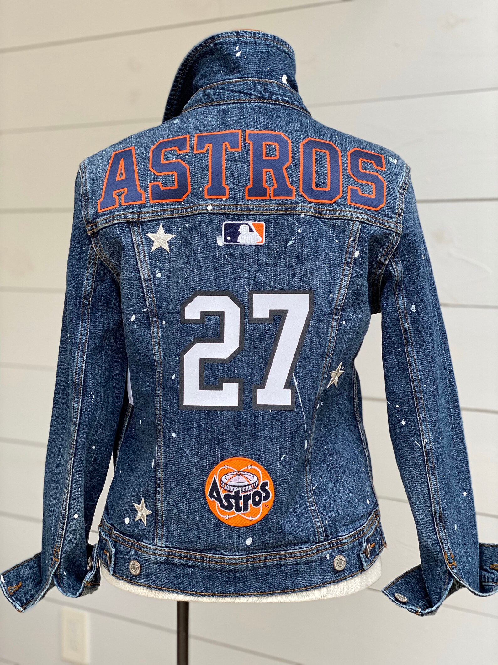 Custom Jean Jacket Custom Denim Jacket Houston Astros - Etsy