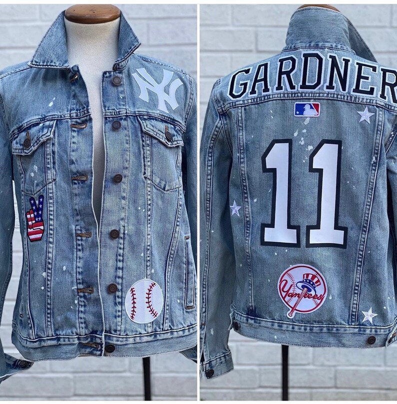 Custom Sports Denim Jean Jacket Custom Denim Jacket NY - Etsy