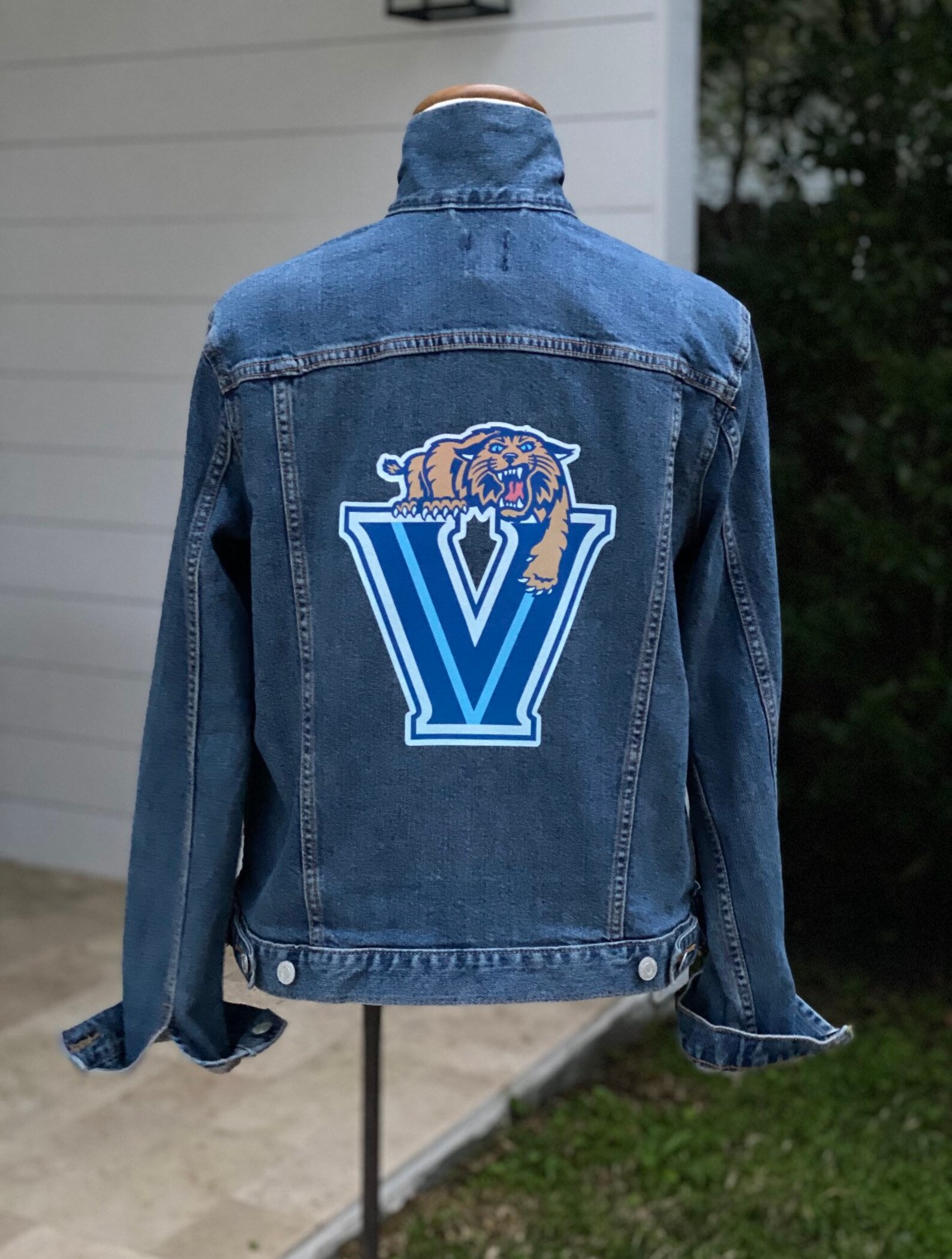 Custom Jean Jacket Custom Vinyl Logo Jacket Large Logo - Etsy