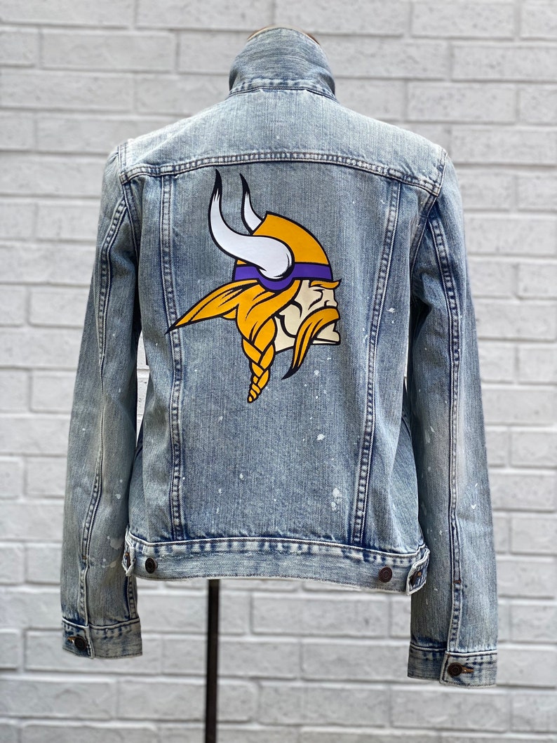 Custom Jean Jacket Custom Vinyl Logo Jacket Large Logo - Etsy