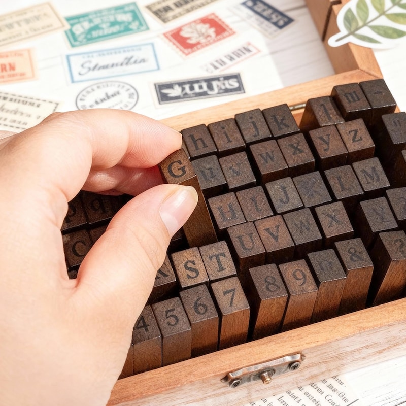 Wood Alphabet Stamp Set - Etsy