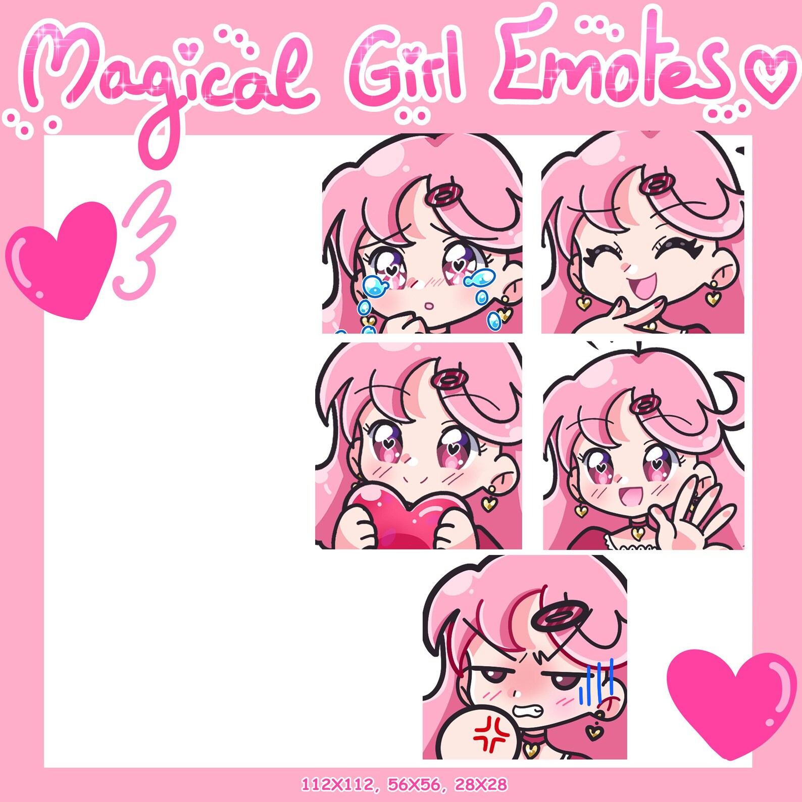 Magical Girl Twitch Emotes | 5 Pack - Etsy