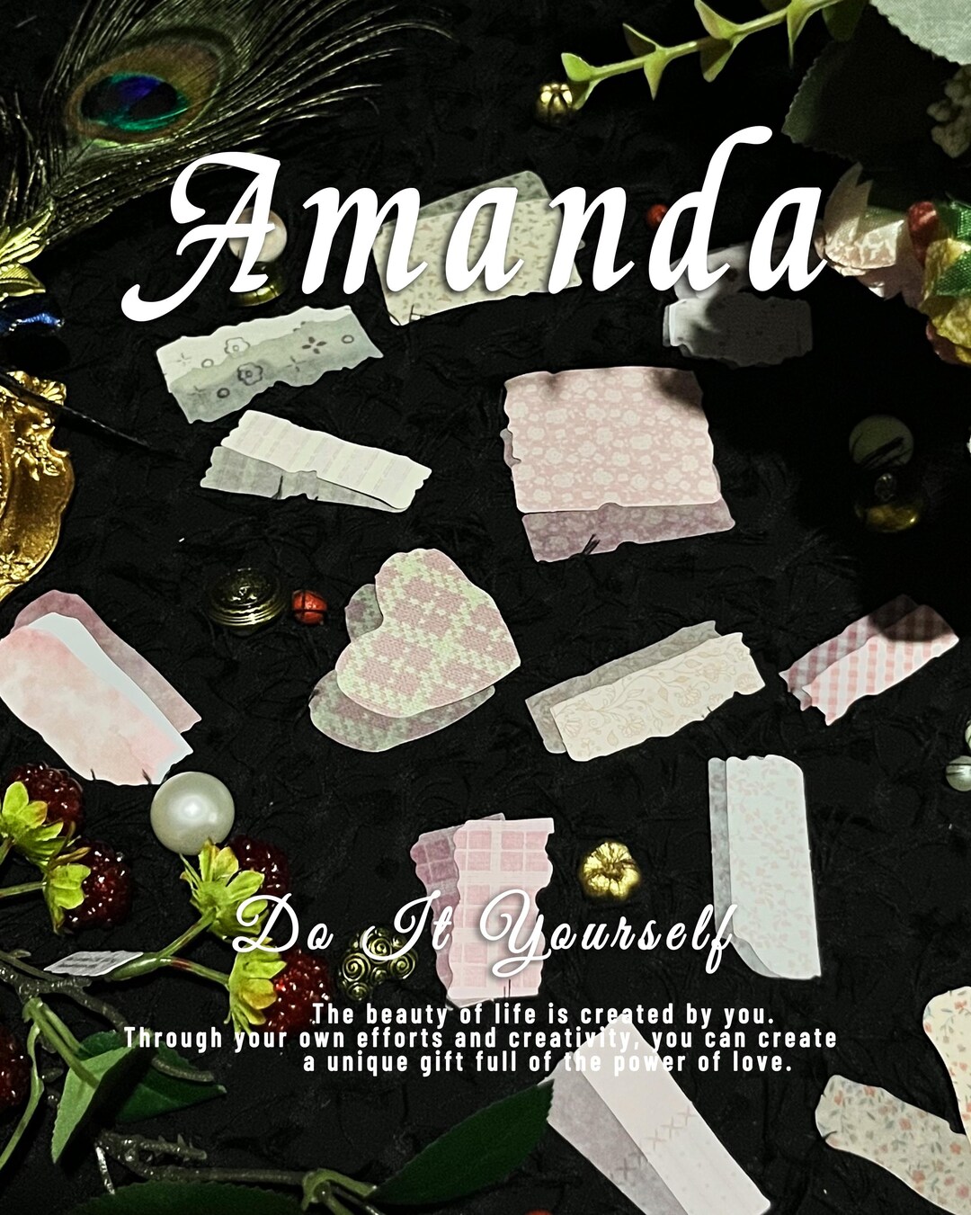 Amanda DIY Scrapbook Stickers Set, Aesthetic Journal Decoration Paper ...