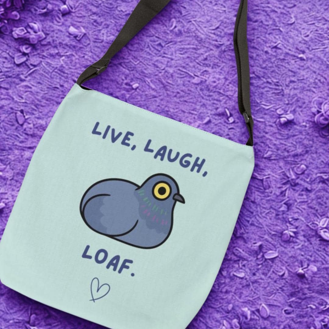 Live Laugh Loaf Pigeon Tote Bag | Adjustable Strap, Pigeon Lover Gift ...