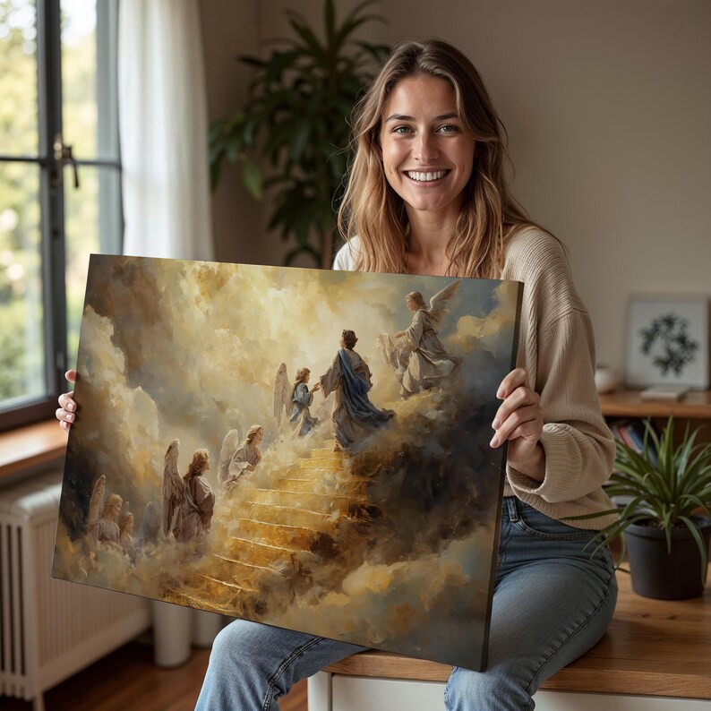 Angels Ascending to Heaven | Christian Canvas Wall Art & Poster | Jacob ...