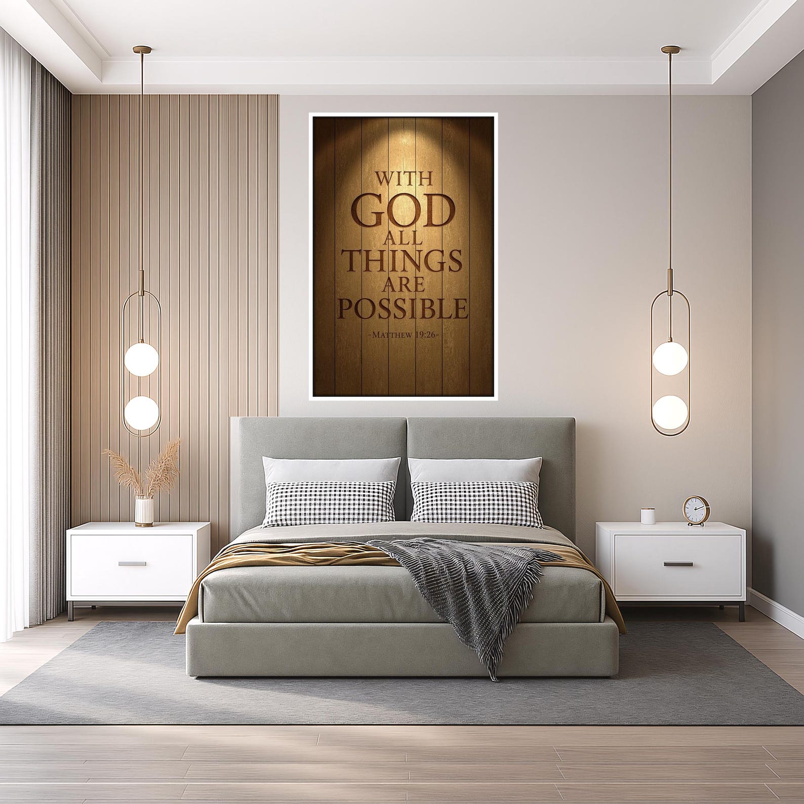 With God All Things Are Possible Scripture Canvas Wall Art | Rustic ...